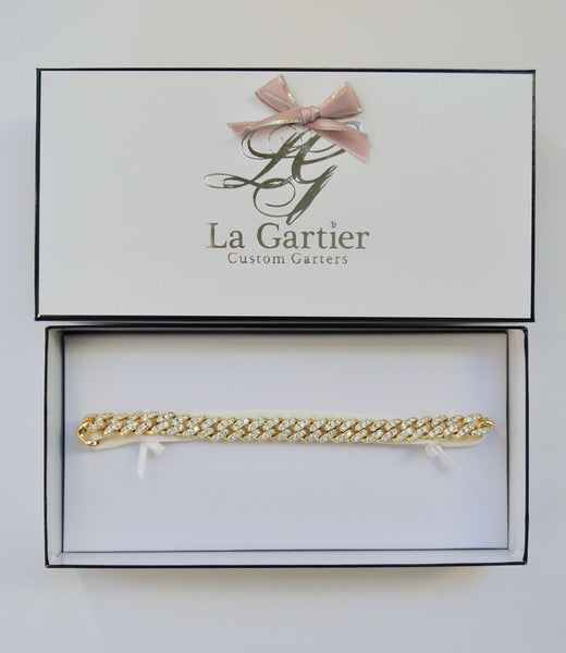 The Gold Cuban Chain Link Sparkle Diamond Oh-So L.A. Garter – La ...
