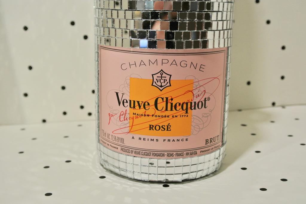 Rosé Pink Label- Custom Disco Ball Veuve Clicquot Champagne Bottle – La ...
