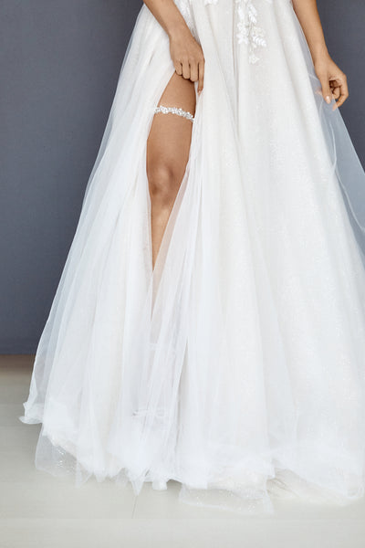 Ivory Cluster Pearl Garter With Sparkle, Stars, and Bling – La Gartier ...