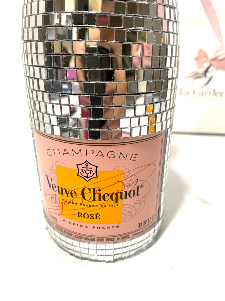 Rosé Pink Label- Custom Disco Ball Veuve Clicquot Champagne Bottle – La ...